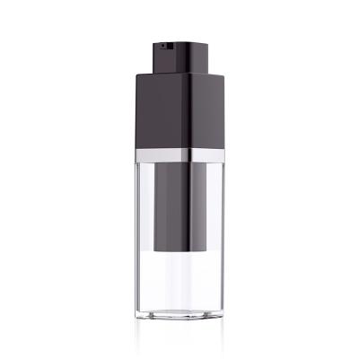 China Square Black Acrylic Clear Airless Pump Bottles Bulk And Jar for sale