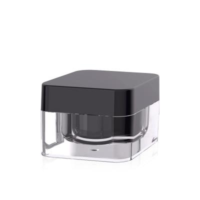 China Square Black Acrylic Clear Airless Pump Bottles Bulk And Jar for sale
