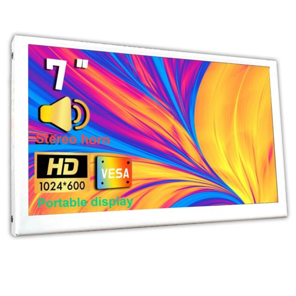 Quality 300 Cd/m2 LCD Monitor 7 Inch Portable Touch Screen Monitor 1024x600 for sale
