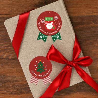 China CMYK-Klebeetikette-Rollen-Santa Claus Reindeer Merry Christmas Vinyl-Abziehbilder zu verkaufen
