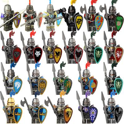 China Major brand Compatible Castle Lion Knight / Medieval Castle Knight Themed Custom Minifigures Army Builder Pack for sale