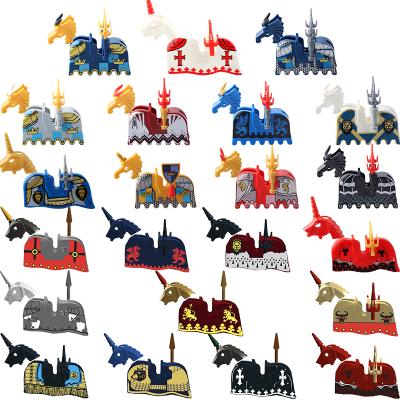 China Medieval Knight Building Block Accessories War Horse Saddle Crest Block Accessorie Weapon Collection for sale