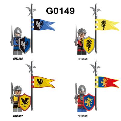 China Black Eagle Knight Castle Minifigures Medieval Castle Heraldry Collection Imperial Army Figures for sale