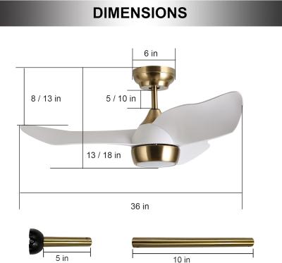 China Smart White Ceiling Fan With 6 Adjustable Speeds and Voice Control for sale