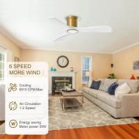 China 3000K Black 52 Inch Ceiling Fan With Light Efficient Reversible DC Motor for sale