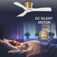 China 3000K Black 52 Inch Ceiling Fan With Light Efficient Reversible DC Motor for sale