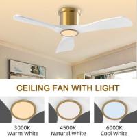 China 3000K Black 52 Inch Ceiling Fan With Light Efficient Reversible DC Motor for sale