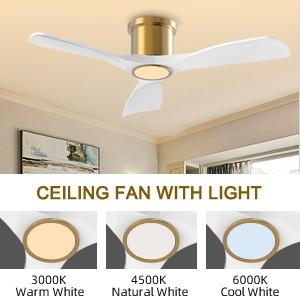 Quality 3000K Black 52 Inch Ceiling Fan With Light Efficient Reversible DC Motor for sale