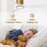 China 3000K Black 52 Inch Ceiling Fan With Light Efficient Reversible DC Motor for sale