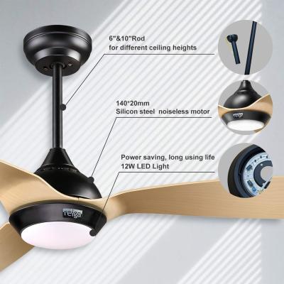 China 52 Inch Ceiling Fan Streamlined Design Outdoor Downrod Mount Ceiling Fan With Light for sale