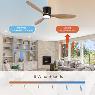 China 6 Speed White Black Gold 52 inch Smart Ceiling Fan Light With Energy efficient Function for sale