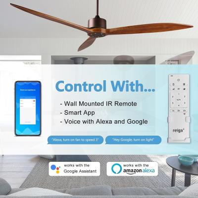 China 6 Speed Alexa Voice Control ABS Smart DC Motor Ceiling Fan with Lighting in Gold Black White for sale