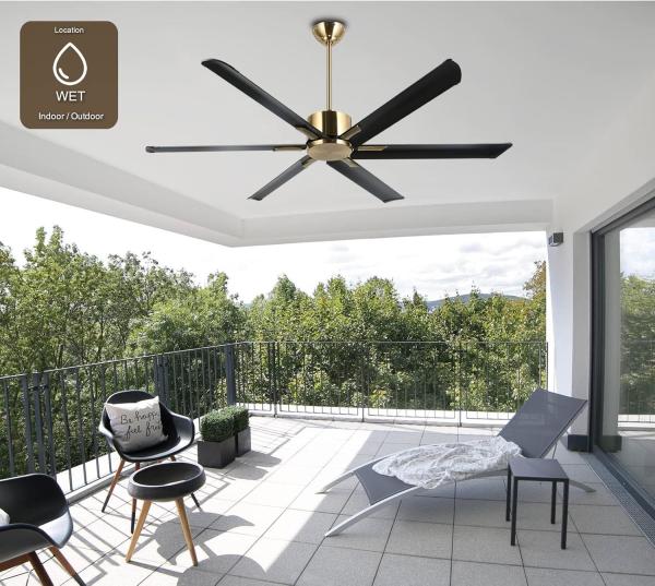 Quality 72-Inch Smart Ceiling Fan with Lights in Black/White/Gold Finish for sale