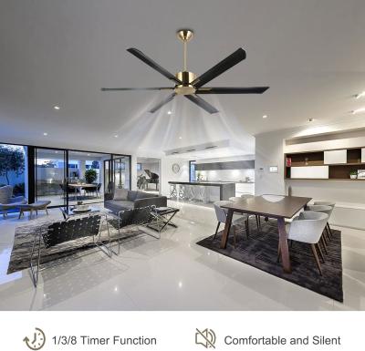 China 72-Inch Smart Ceiling Fan with Lights in Black/White/Gold Finish for sale