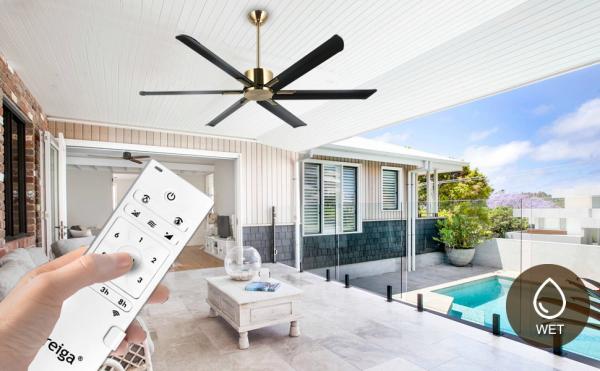 Quality 72-Inch Smart Ceiling Fan with Lights in Black/White/Gold Finish for sale