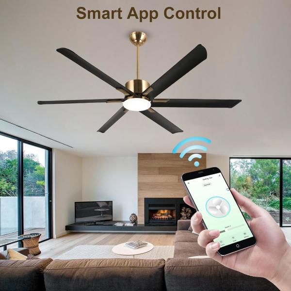Quality 72 Inch Modern Smart Ceiling Fan with Light in White ABS for sale