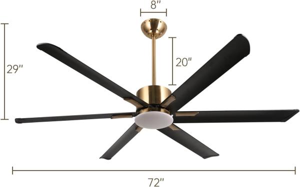 Quality 72 Inch Modern Smart Ceiling Fan with Light in White ABS for sale