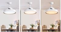China 6-Speed DC Motor Retractable Ceiling Fan with Light for sale
