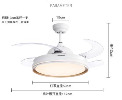 China 6-Speed DC Motor Retractable Ceiling Fan with Light for sale