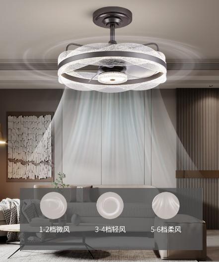 Smart Ceiling Fan Light with 6 Speeds and 3 Light Modes