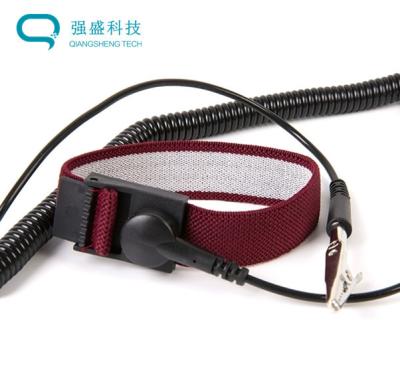 China Rose Red ESD Wrist Strap Used For Grounding The ESD Clean Room for sale