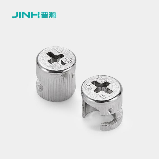 JINHAN Minifix Cam Lock fitting showing zinc plated finish
