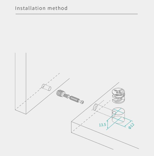 Cam Nut Fittings installed in furniture panel demonstration