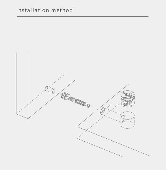 JH-2112 Minifix Connecting Bolts - installed in furniture application