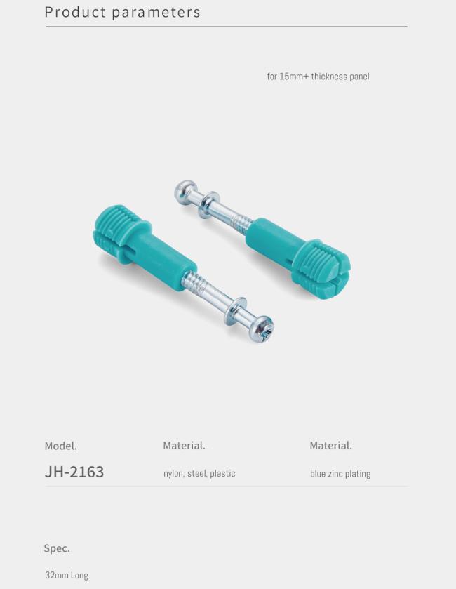 Minifix Spreading Bolts installed in furniture assembly