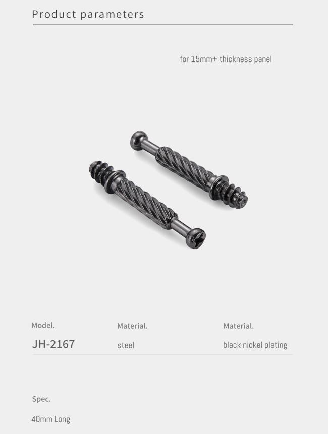 Minifix Spreading Bolts - installed in furniture application