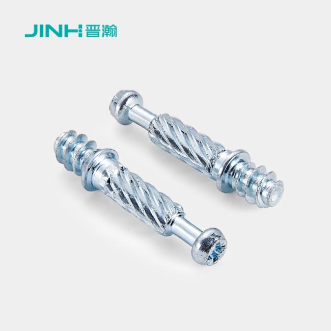 Minifix Spreading Bolts close-up view showing blue zinc plating