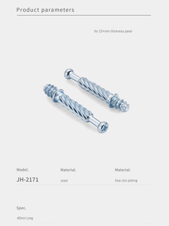 JINHAN Minifix Spreading Bolts - close-up of connector mechanism