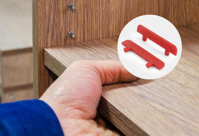 JH-4041 Shelf Pegs demonstrating installation in shelving unit