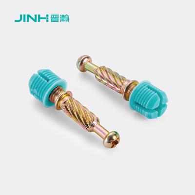 China 32mm Steel Minifix Spreading Bolts With Dowel, Furniture Hardware For Panel Furniture for sale