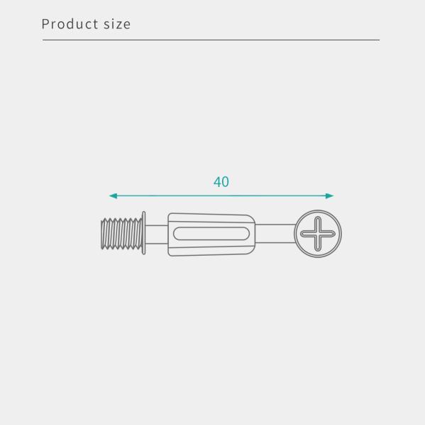 Quality Carbon Steel Minifix Connecting Bolts ISO9001 With 40mm Total Length for sale