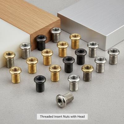 China Length 10mm To 50mm Threaded Insert Nuts With Head For Wood Plastic Metal Surfaces Ensuring Durable And Precise Assembly for sale