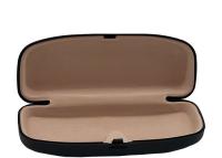 China Black Beige Inside PS Flocking Hard Case Eyeglass Case 158x62x35mm ABS for sale
