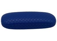 China Woven Pattern Leather Wrapped Metal Eyeglass Case 158x58x37mm Clamshell Eyewear Packing for sale