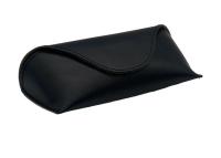 China Black Leather Glasses Case 170x65x40mm PU Eyeglass Pouch for Reading Sunglasses for sale