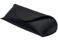 China Black Leather Glasses Case 170x65x40mm PU Eyeglass Pouch for Reading Sunglasses for sale