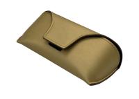 China Custom Soft Leather Glasses Case 163x66x52mm Hook and Loop Sunglass Bag for sale