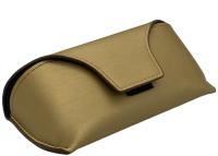 China Custom Soft Leather Glasses Case 163x66x52mm Hook and Loop Sunglass Bag for sale