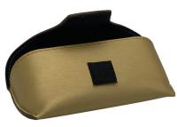 China Custom Soft Leather Glasses Case 163x66x52mm Hook and Loop Sunglass Bag for sale