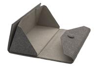 China Grey Magnetic Closure Folding Triangle Sunglasses Case 164x68x65mm PU Leather for sale