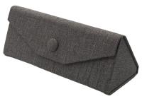 China Grey Magnetic Closure Folding Triangle Sunglasses Case 164x68x65mm PU Leather for sale