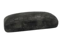 China Crocodile Pattern PU Metal Clamshell Glasses Case for sale