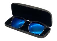 China Crocodile Pattern PU Metal Clamshell Glasses Case for sale