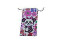 China Woven Lable Microfiber Cloth Pouch Double Side Drawstring for sale