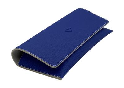 Cina Cassa di cuoio fatta a mano di vetro della pittura struttura blu del bordo della grande con chiusura magnetica in vendita