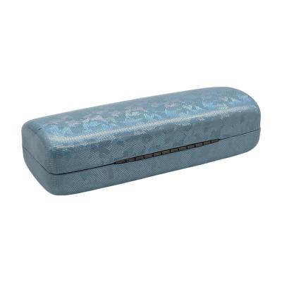 Cina Gli occhiali porpora bluastri che imballano il caso di Sunglass della copertura superiore di 155MM hanno impresso Logo Metal Glasses Case in vendita